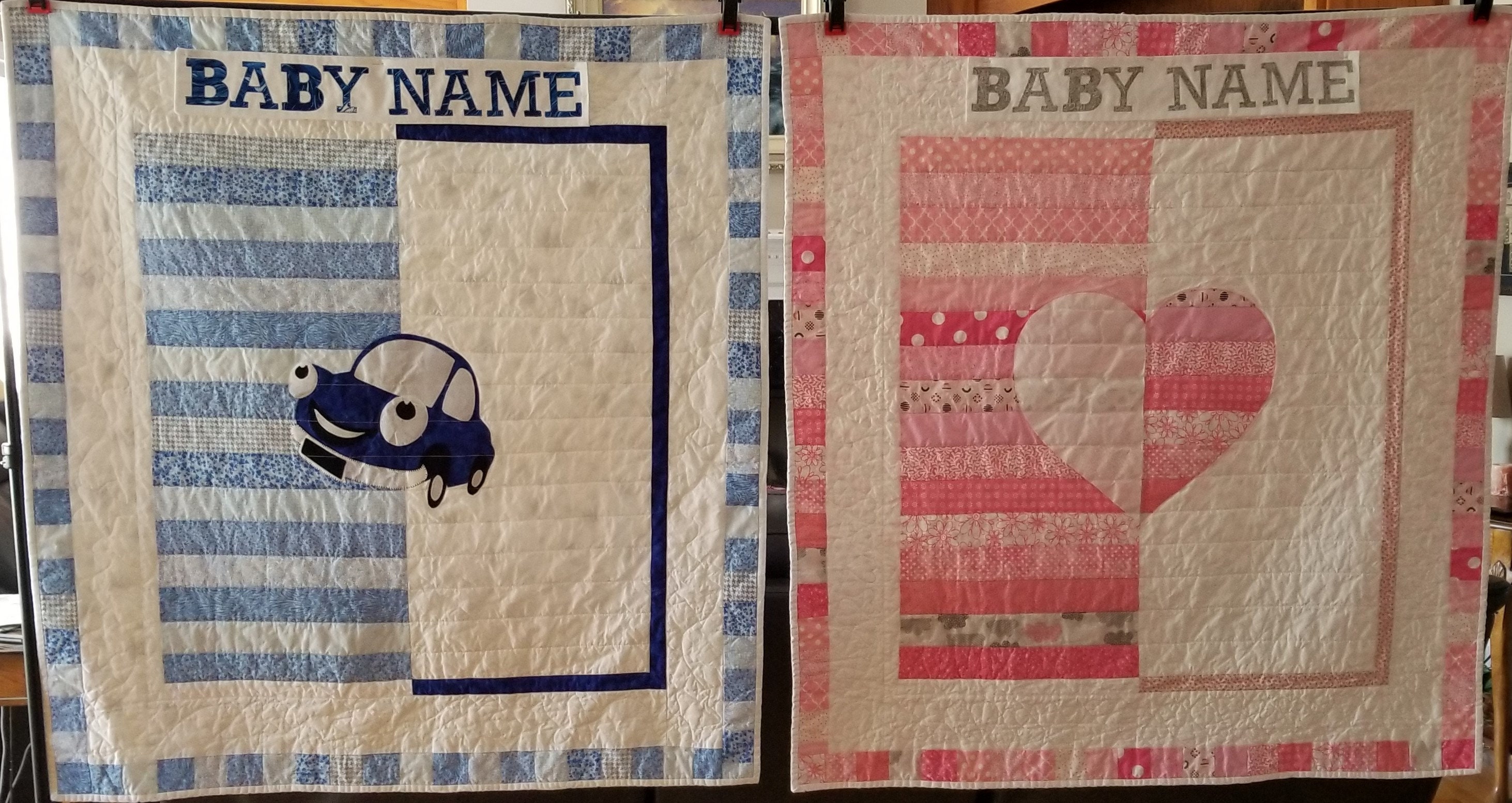 Appliqued Baby Quilt Pattern personalized Boy and Girl Included Digital ...