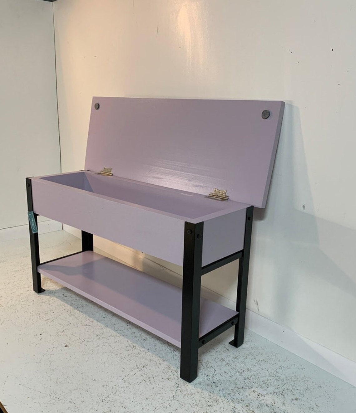 32 Inch Storage Bench With Steel Legs in Your Choice of Color - Etsy