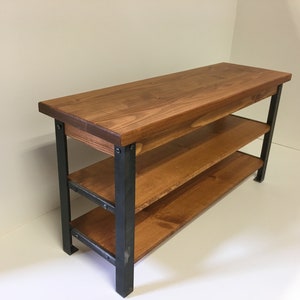 42 Inch Two Shelf Steel Leg Bench in Your Choice of Color - Etsy