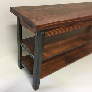 40 Inch Two Shelf Steel Leg Bench in Your Choice of Color - Etsy