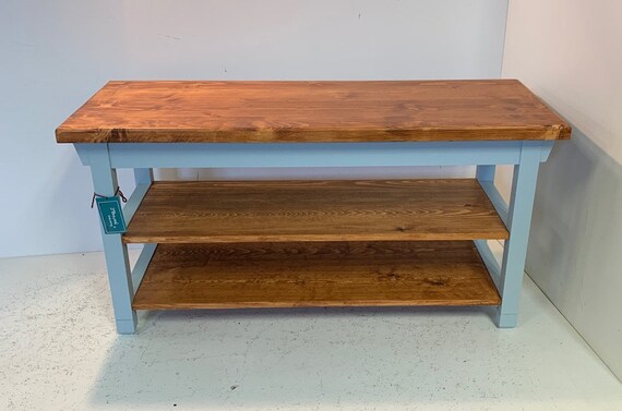 40 Inch Two Stained Shelf Bench in Your Choice of Color | Etsy