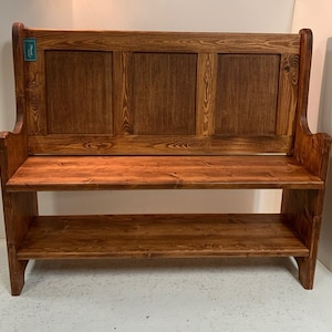 42 Inch Pew Bench With Lower Shelf in Your Choice of Color - Etsy