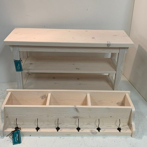 Mudroom Bench and Coat Rack With Cubbies - Etsy
