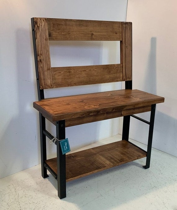 46 Inch High Back Steel Leg Bench in Your Choice of Color | Etsy