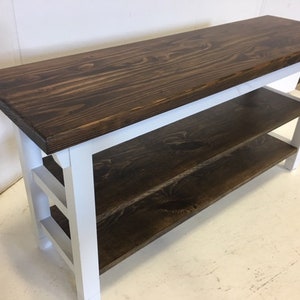 40 Inch Two Stained Shelf Bench in Your Choice of Color - Etsy