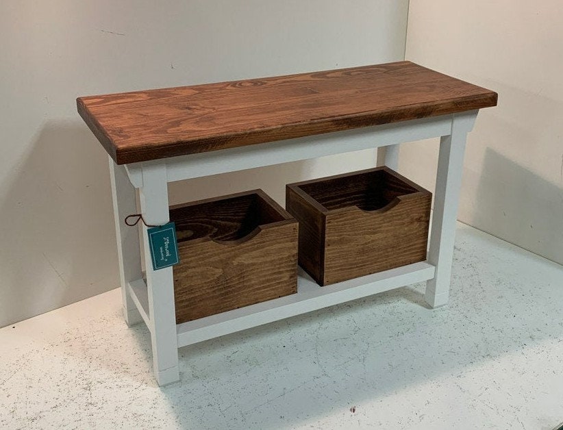 32 Inch Bench With Storage Boxes in Your Choice of Color | Etsy