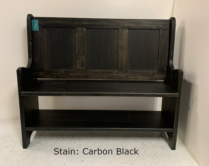 Dropped-arm Black Distressed Church Pew made to Order - Etsy