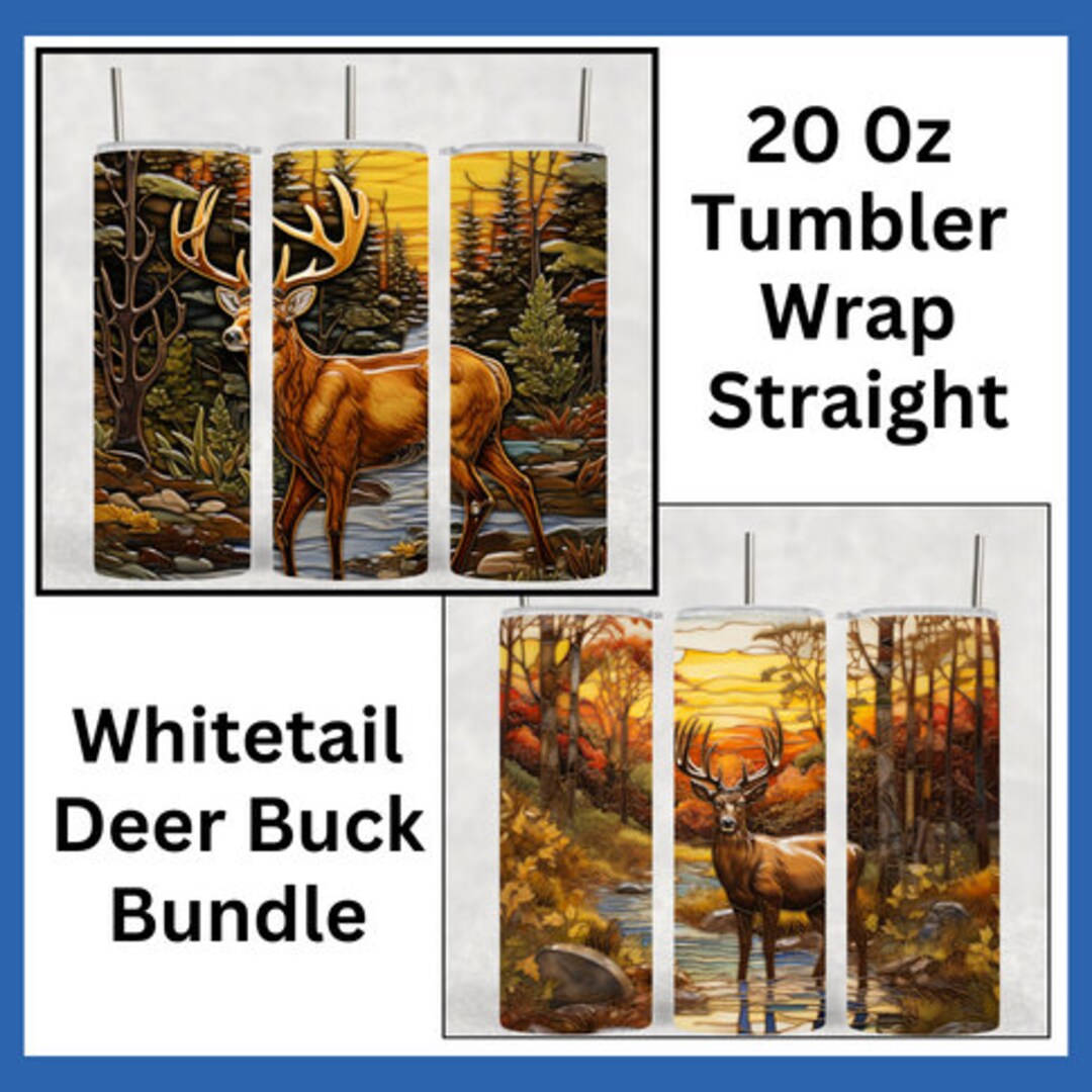 Majestic Whitetail Deer Buck Bundle Designs 20 Oz Tumbler Straight ...