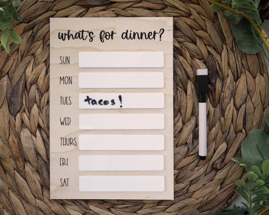 Weekly Meal Planner | Magnetic Dry Erase Sign, Weekly Menu Board ...