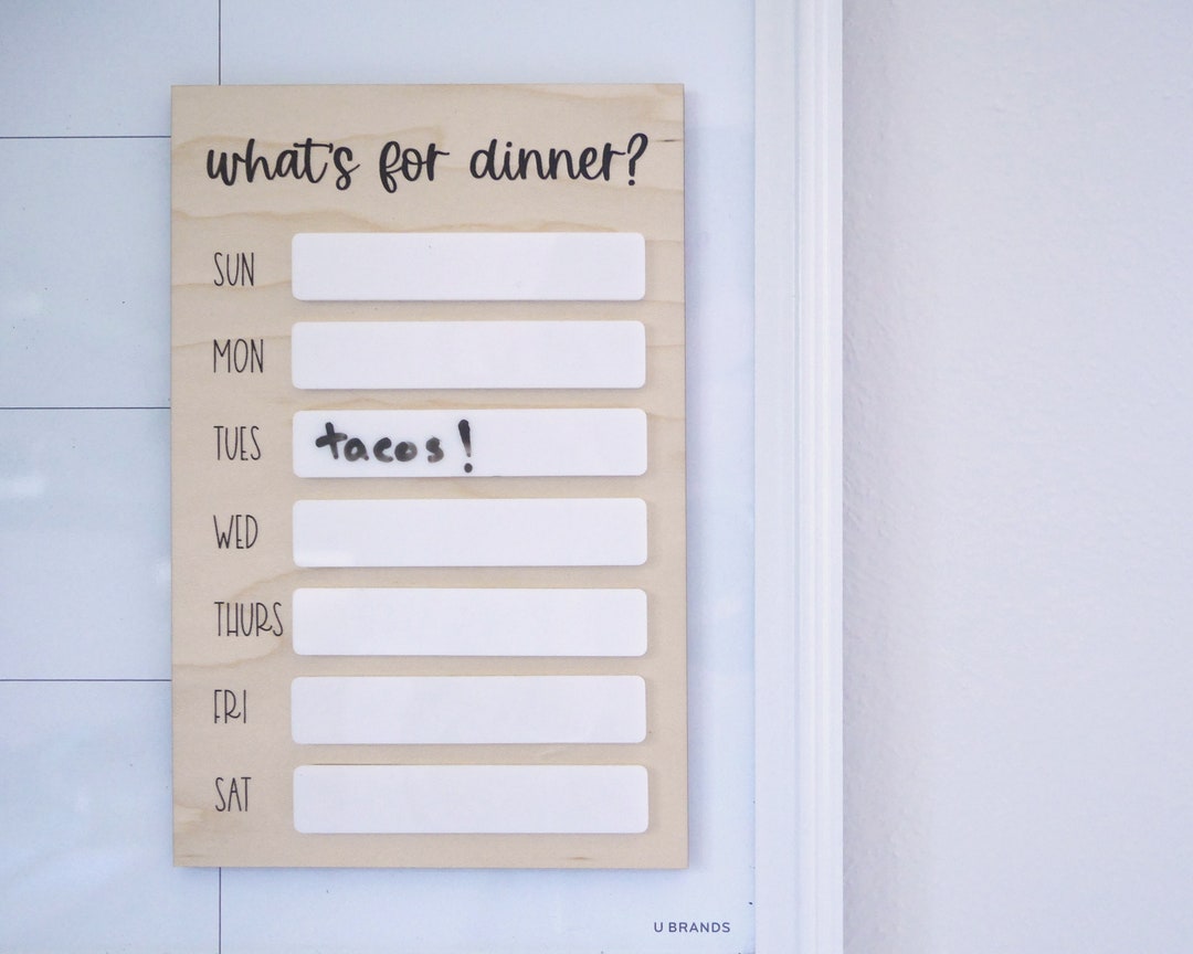 Weekly Meal Planner Magnetic Dry Erase Sign, Weekly Menu Board, Weekly ...