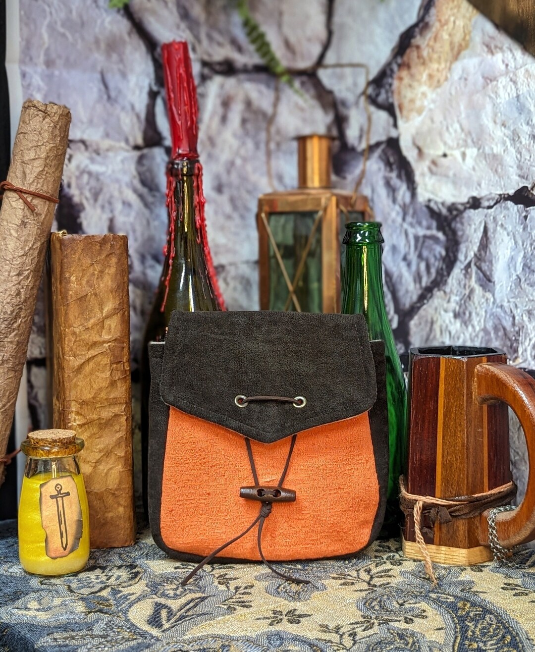 Medieval Belt Pouch, Handmade in Colorado, Upcycled Material, Costume ...