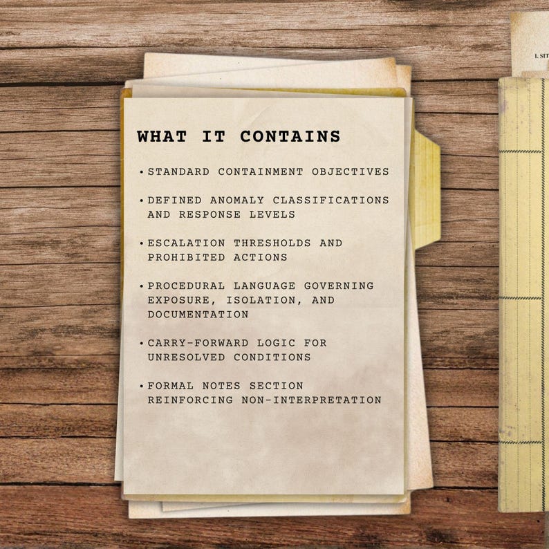 Printable Standard Containment Protocol Pack | Scp-style Institutional ...