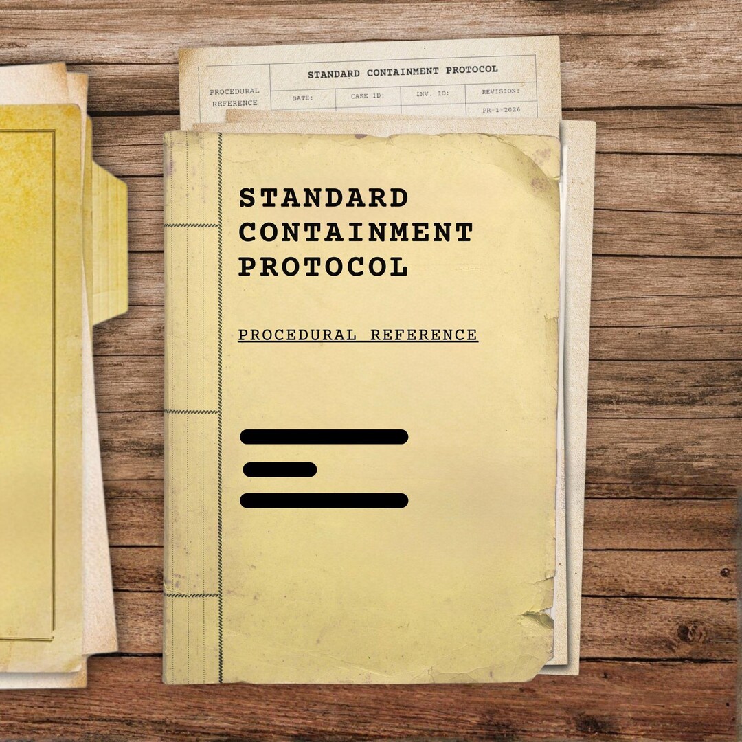 Printable Standard Containment Protocol Pack | Scp-style Institutional ...