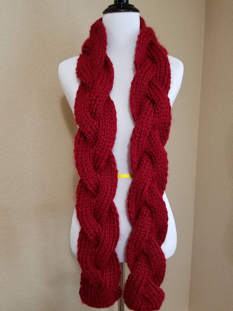KNITTING PATTERN / Reversible Braid Cables Scarf Pattern / - Etsy