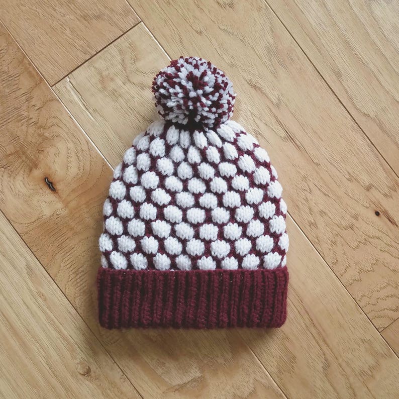 KNITTING PATTERN / Two Color Bubble Hat Pattern / Knit Hat | Etsy