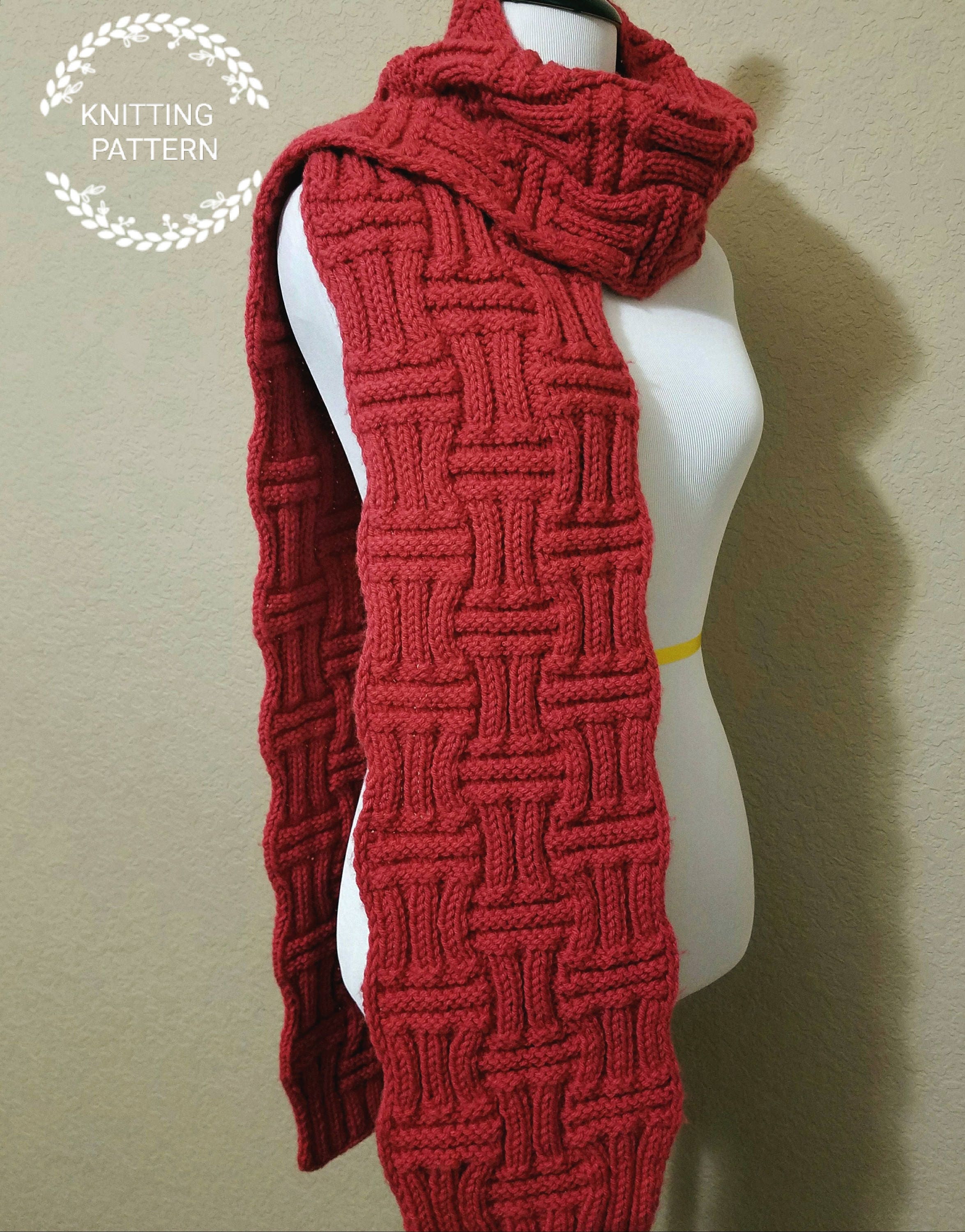 KNITTING PATTERN / Bamboo Forest Scarf Pattern / Knit Scarf Pattern ...