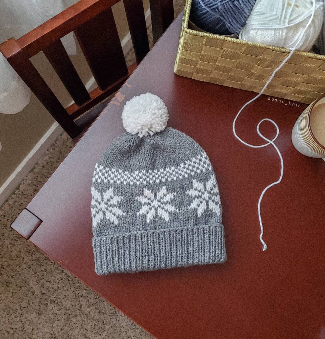 KNITTING PATTERN / Snowflakes Hat / Beanie Knitting Pattern / | Etsy UK