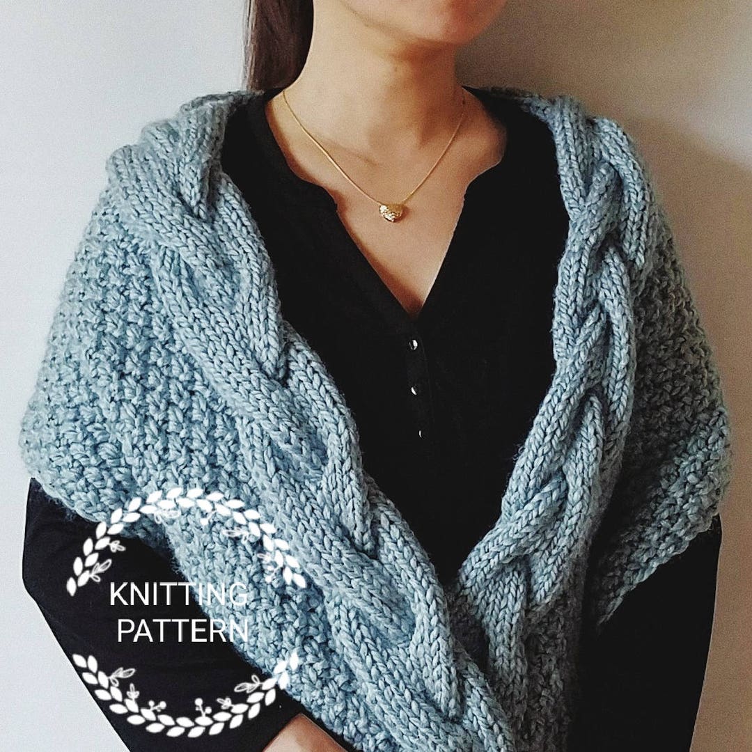 KNITTING PATTERN / Helena Shawl Pattern / Braided Cable Shawl Pattern ...