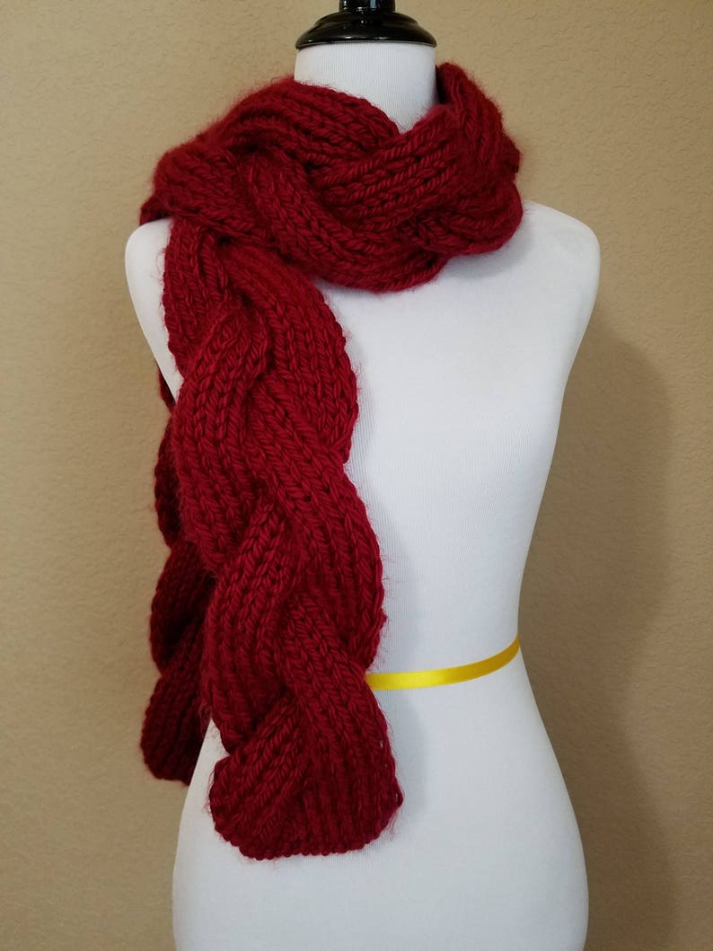 KNITTING PATTERN / Reversible Braid Cables Scarf Pattern / - Etsy