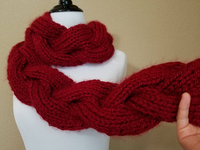 KNITTING PATTERN / Reversible Braid Cables Scarf Pattern / - Etsy