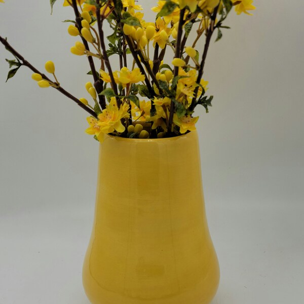 Ceramic Yellow Flower Vase - Etsy
