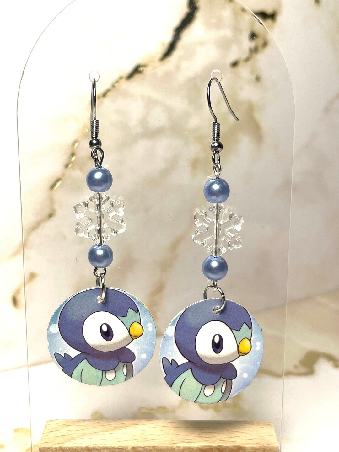 Piplup Upcycled Pokemon Card Dangle Earrings in Silver - Etsy