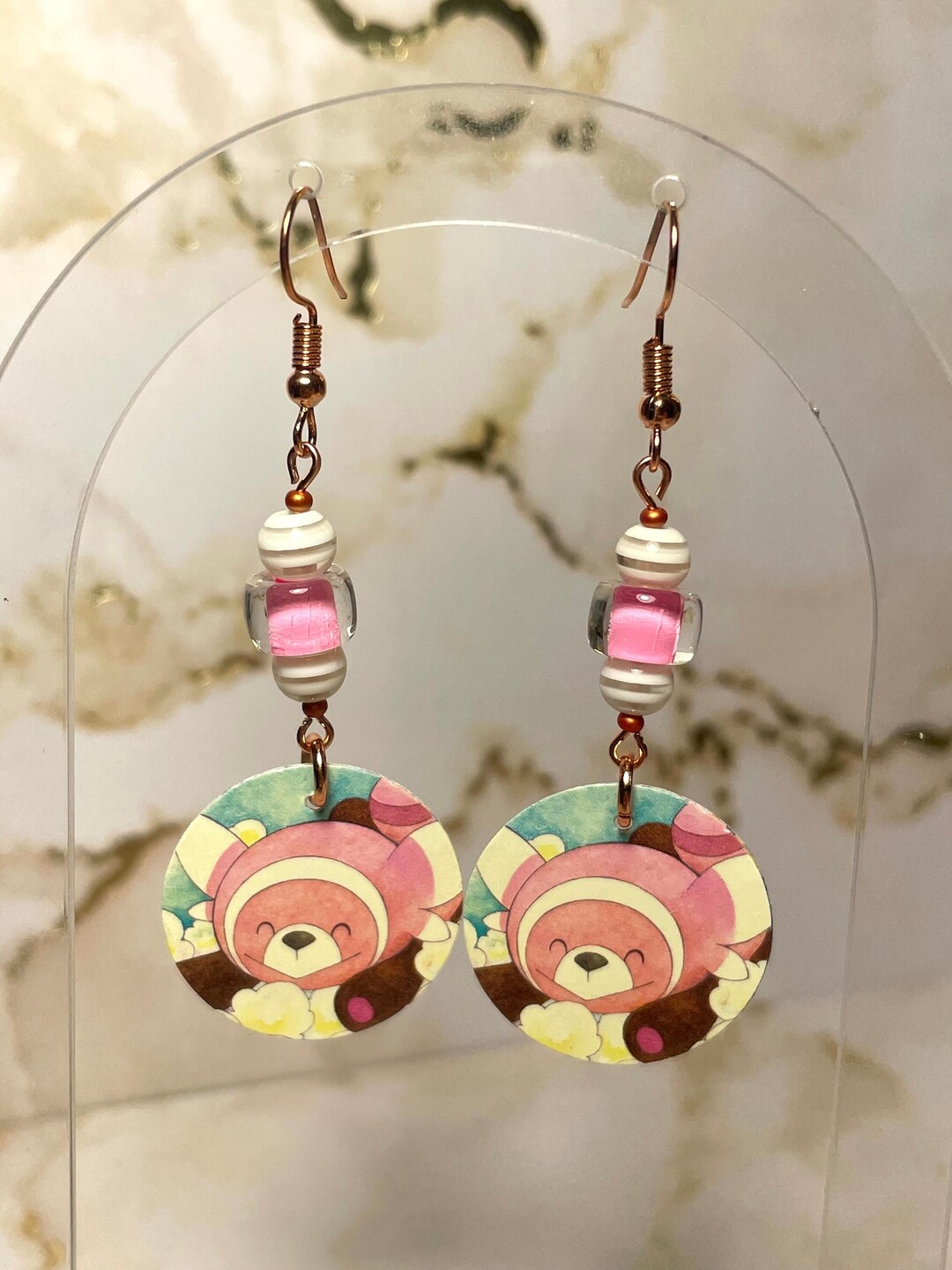 Stufful Upcycled Pokemon Card Dangle Earrings in Rose - Etsy