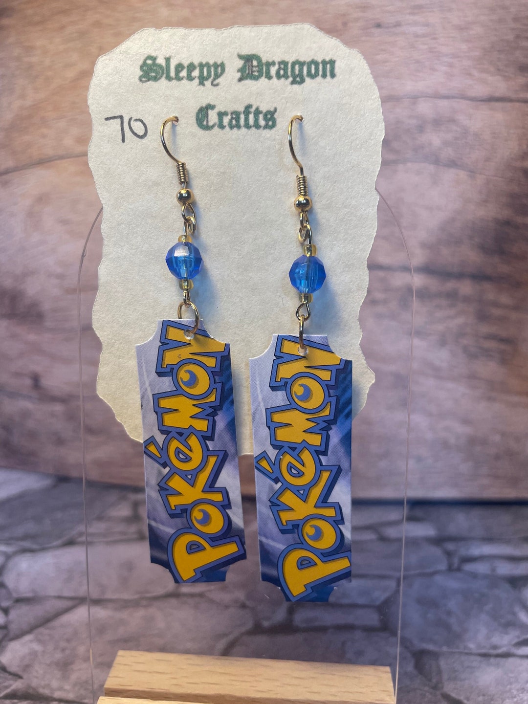 Pokemon Name Upcycled Pokemon Card Dangle Earrings - Etsy