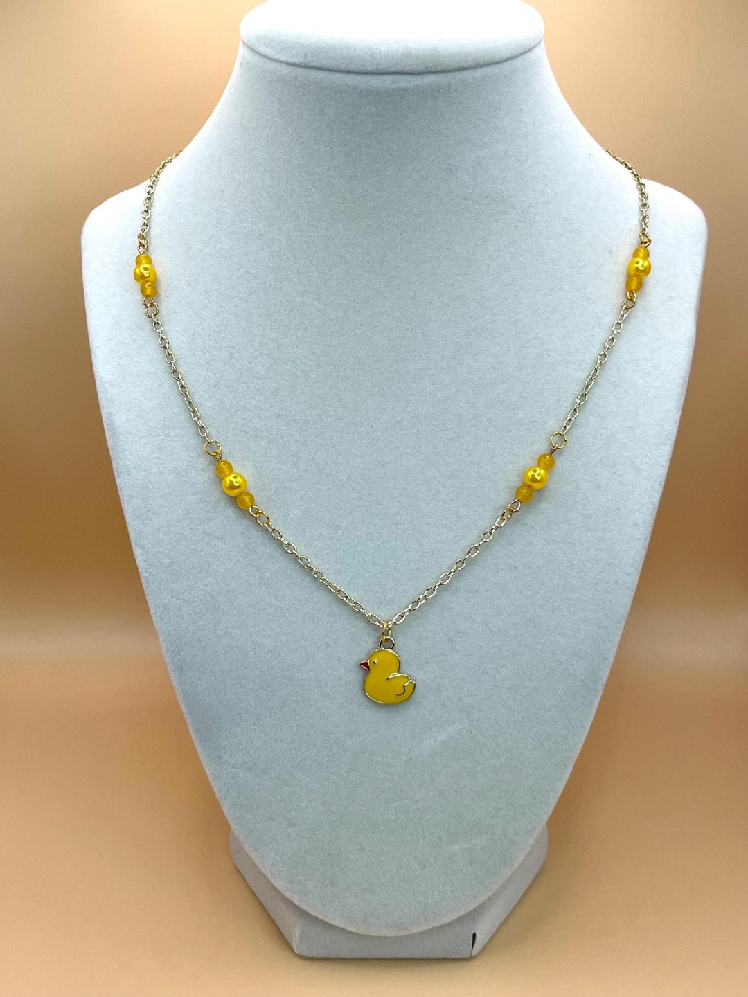 Yellow Rubber Ducky Necklace in Gold 19in - Etsy