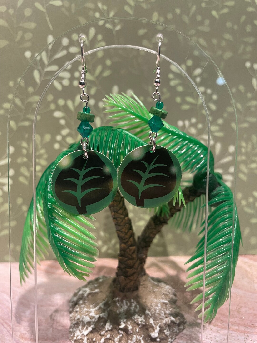 Grass Energy Upcycled Pokemon Card Dangle Earrings - Etsy