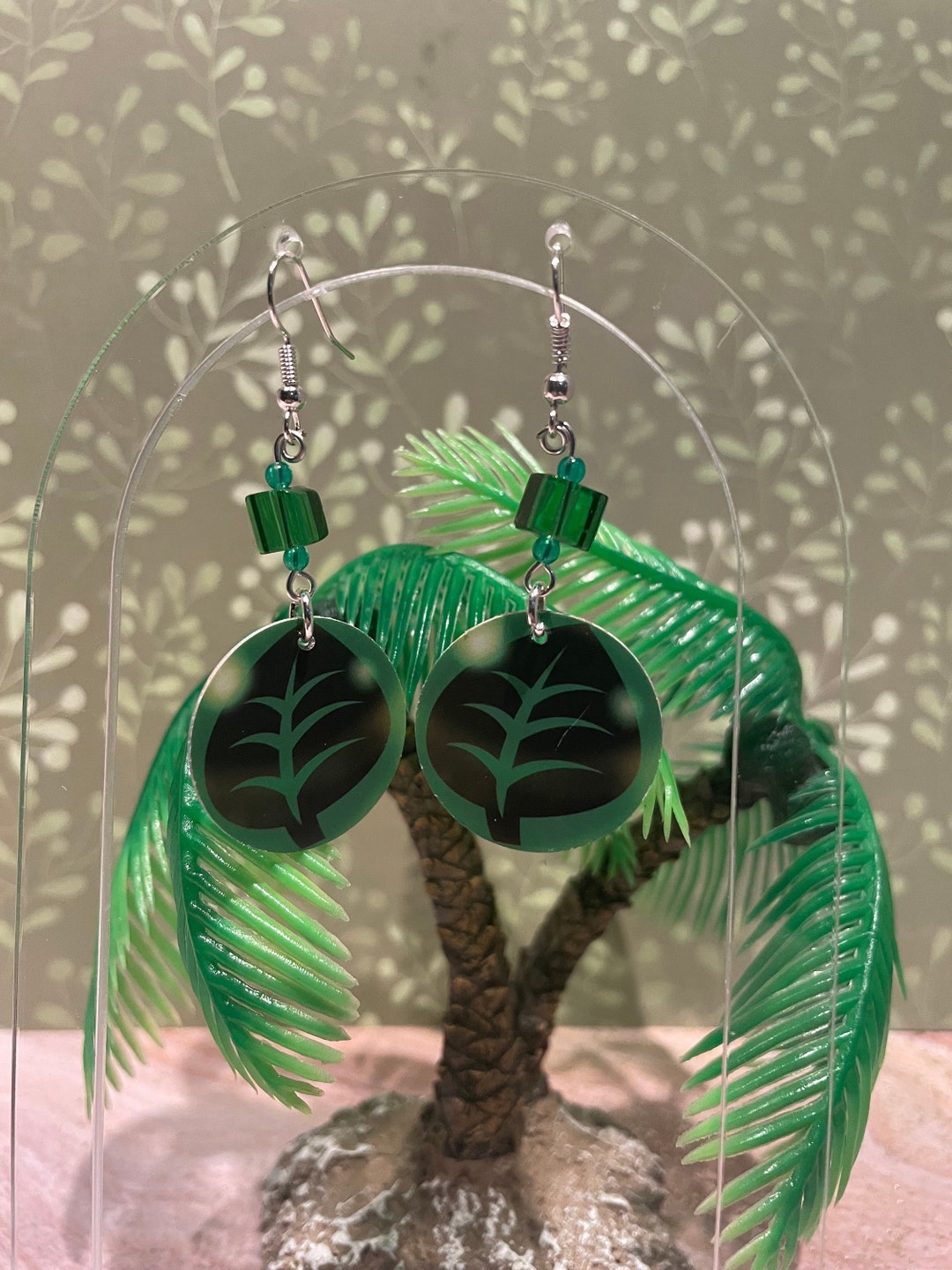 Grass Energy Upcycled Pokemon Card Dangle Earrings - Etsy