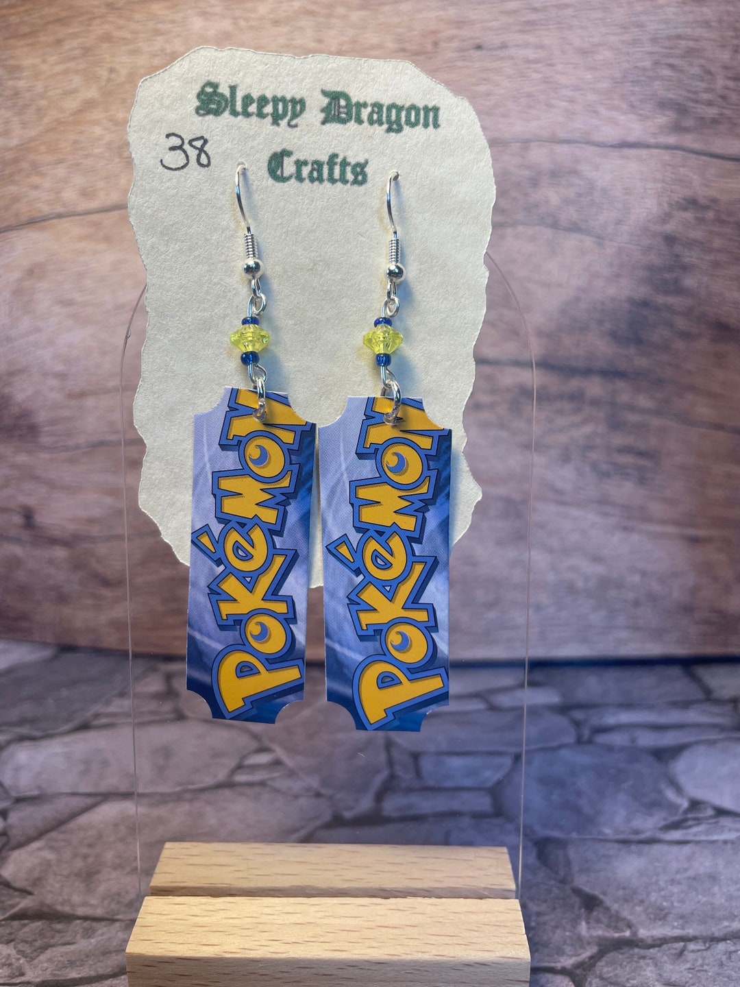 Pokemon Name Upcycled Pokemon Card Dangle Earrings - Etsy