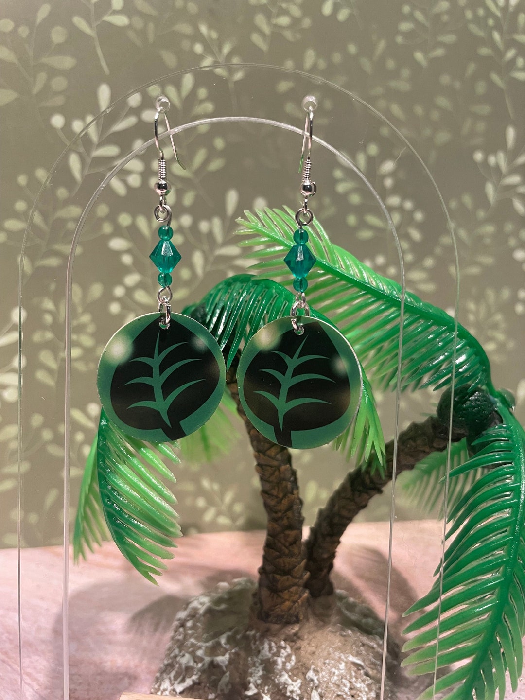 Grass Energy Upcycled Pokemon Card Dangle Earrings - Etsy