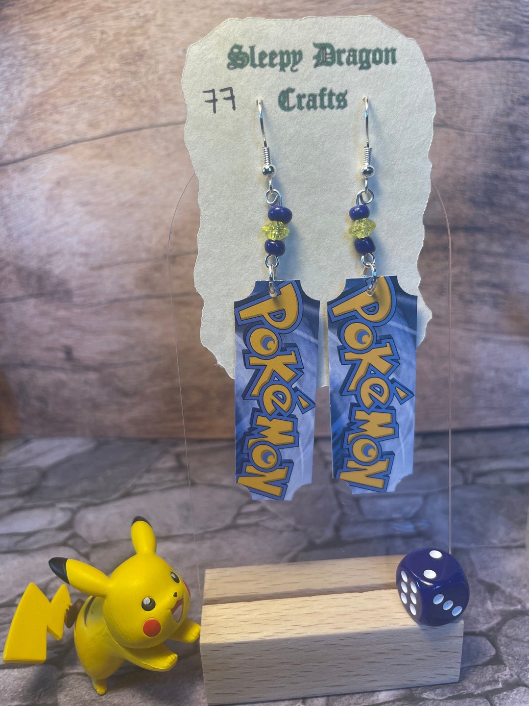 Pokemon Name Upcycled Pokemon Card Dangle Earrings - Etsy