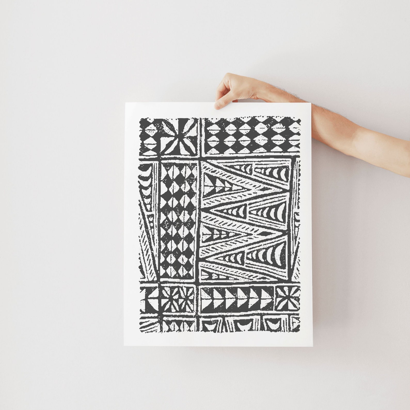 African Tribal Wood Block Print, Minimal Decor, Tribal Print ...