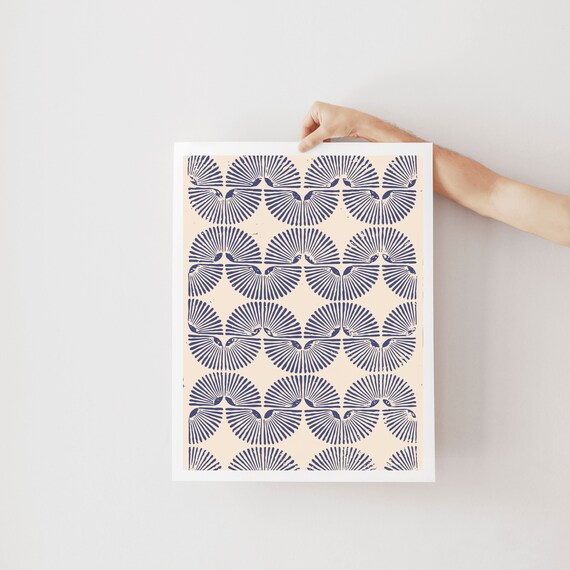 Abstract Woodblock Style Art Print Minimal Decor Block Print | Etsy