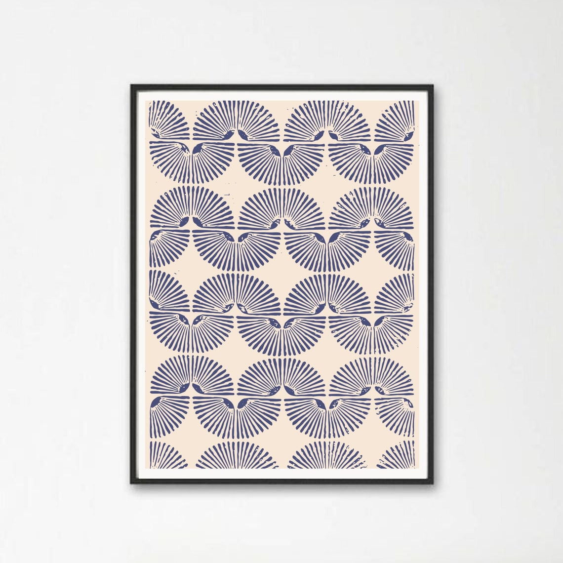 Abstract Woodblock Style Art Print, Minimal Decor, Block Print Style ...