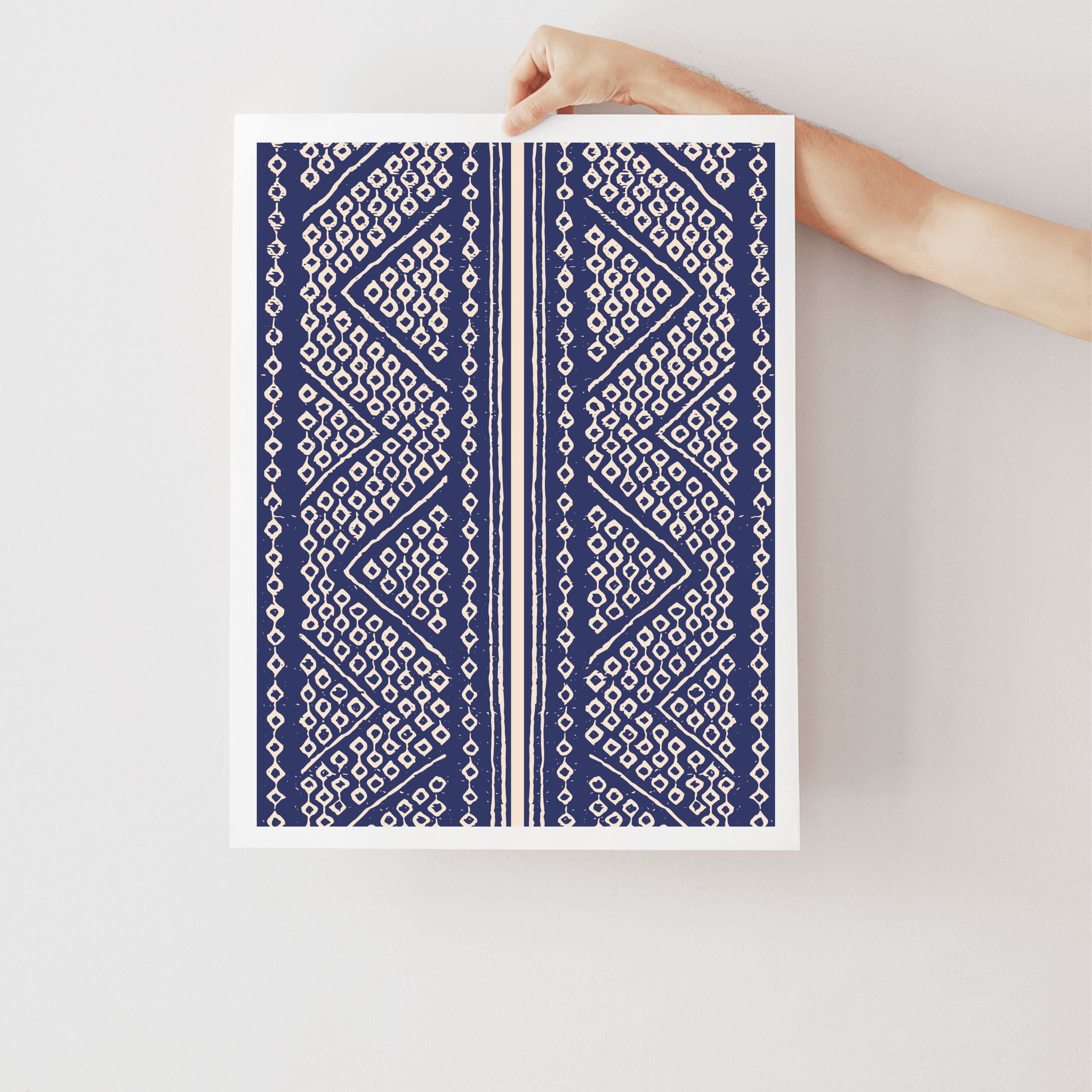 Bohemian Block Print, Woodblock Style Art Print, Minimal Art Print ...