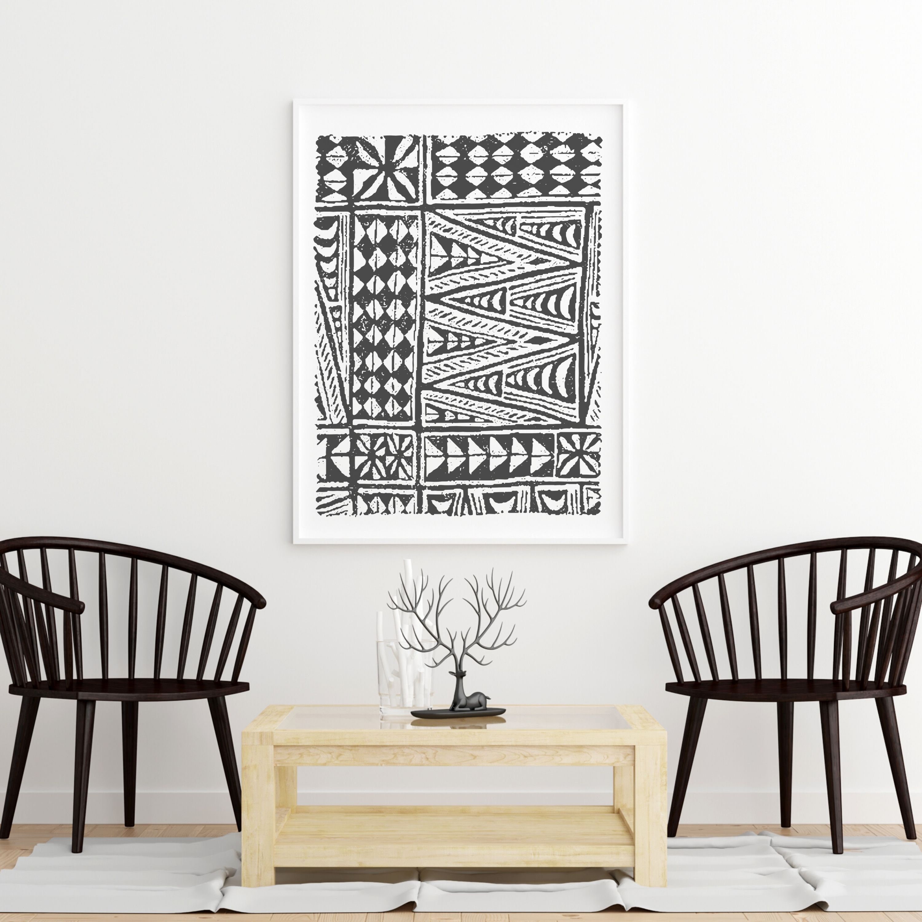 African Tribal Wood Block Print, Minimal Decor, Tribal Print ...
