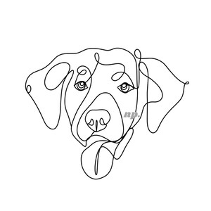 One Line Drawing, Golden Retriever One Line Dog Drawing, Dog Tattoo ...