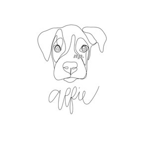 Custom One Line Art, One Line Dog Drawing, One Line Pet Drawing, Pet ...