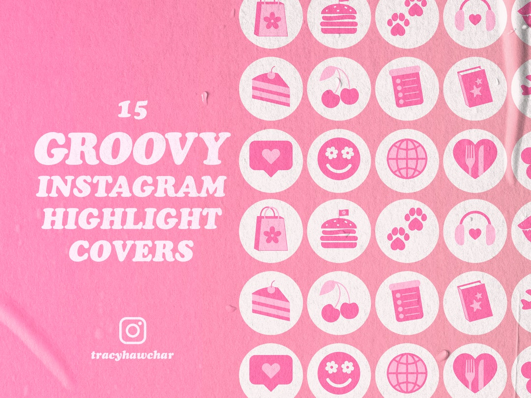 15 Unique Instagram Highlight Covers | Groovy Highlight Covers | Pink ...