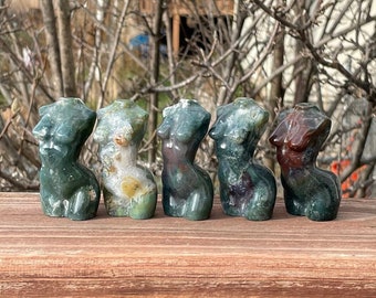 Crystal Goddess Statue Moss Agate - Etsy