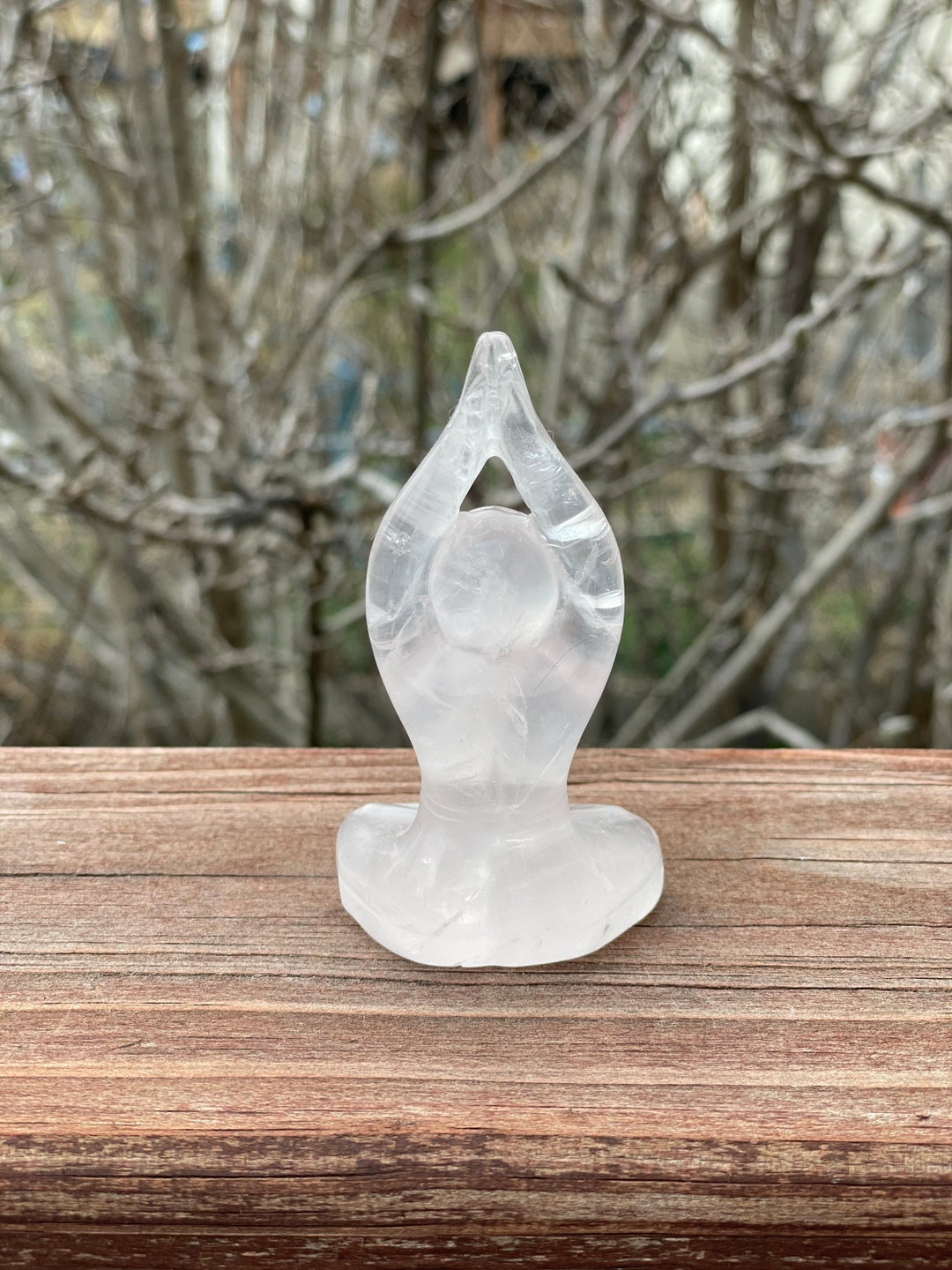3.5 Inch Rose Quartz Yoga Lady Pose, Rose Quartz Crystal, Yoga Figurine ...