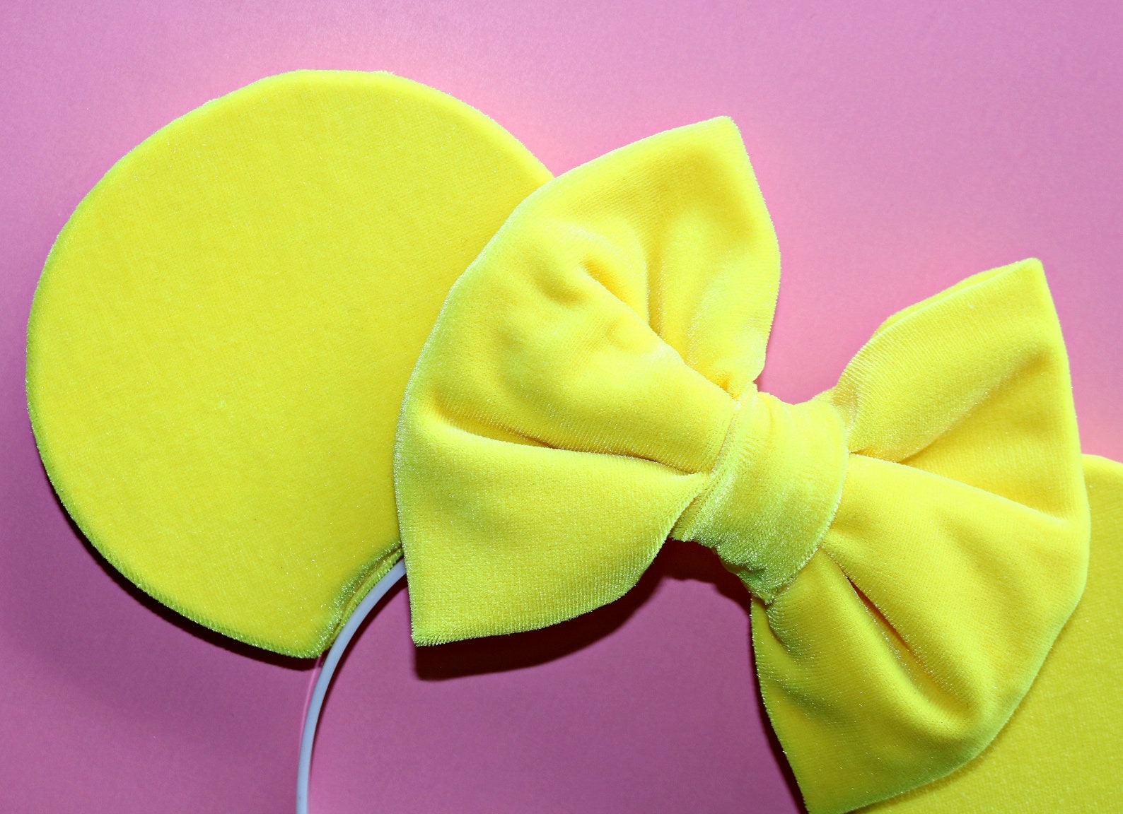 Yellow Velvet Minnie Ears Bright Yellow Velvet Ears Golden - Etsy