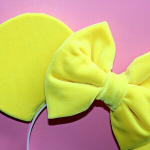 Yellow Velvet Minnie Ears, Bright Yellow Velvet Ears, Golden Yellow ...