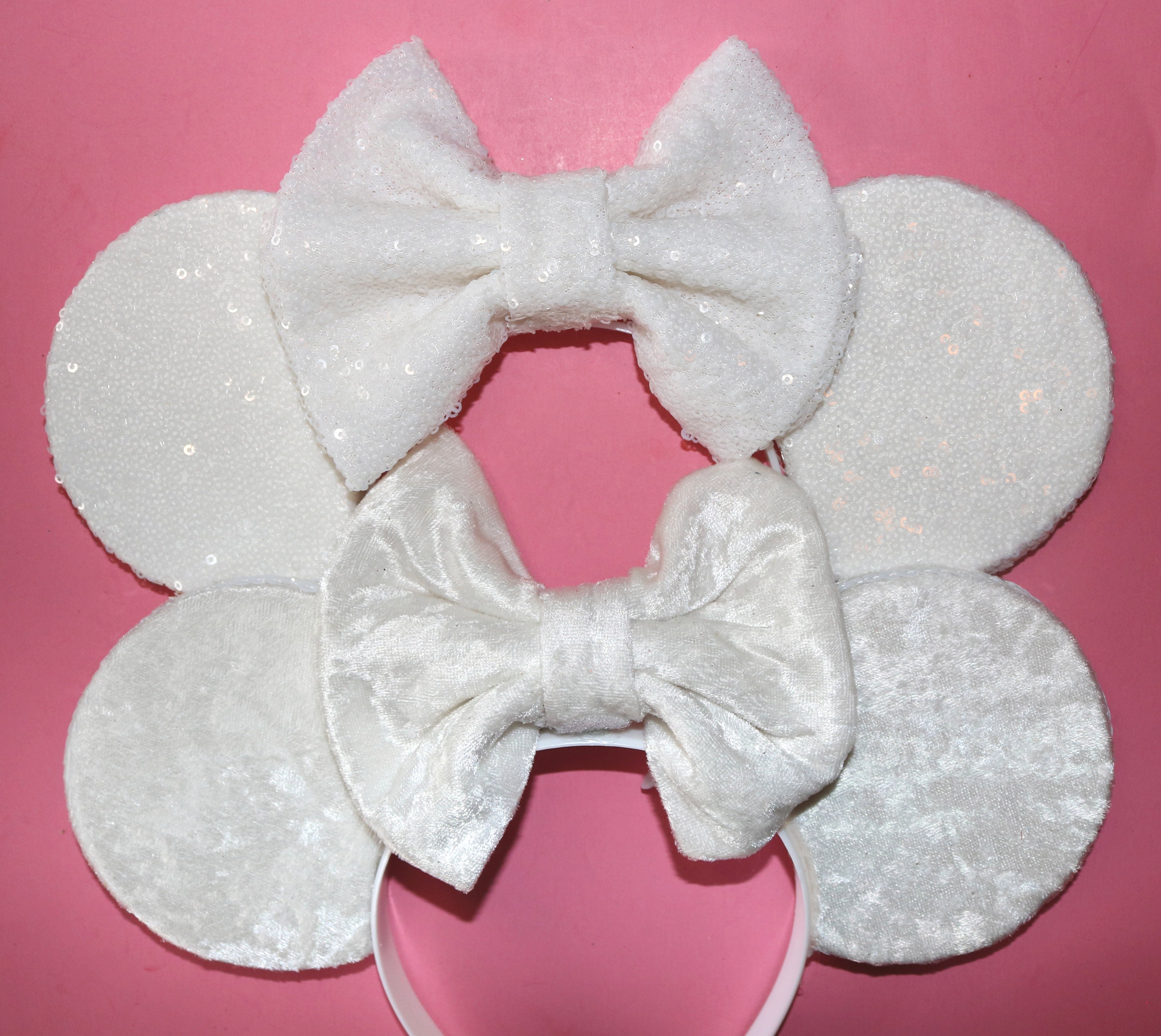 White Velvet Minnie Ears Mouse ears Mickey ears Minnie | Etsy