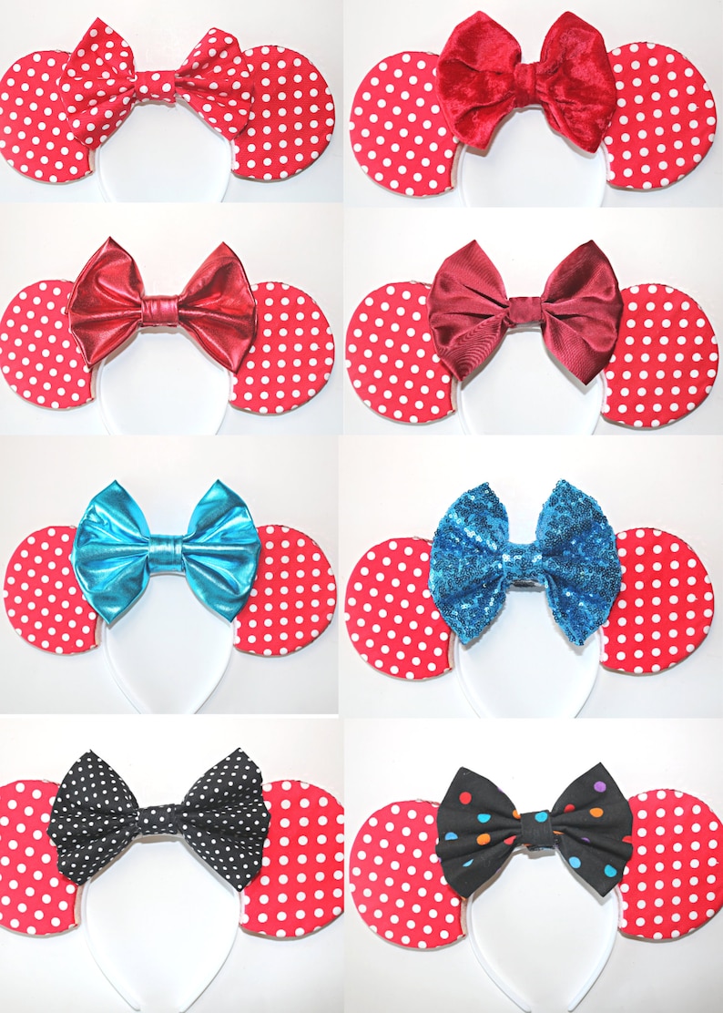 Polka Dot Minnie Ears Mouse Ears Mickey Headband Red Polka - Etsy