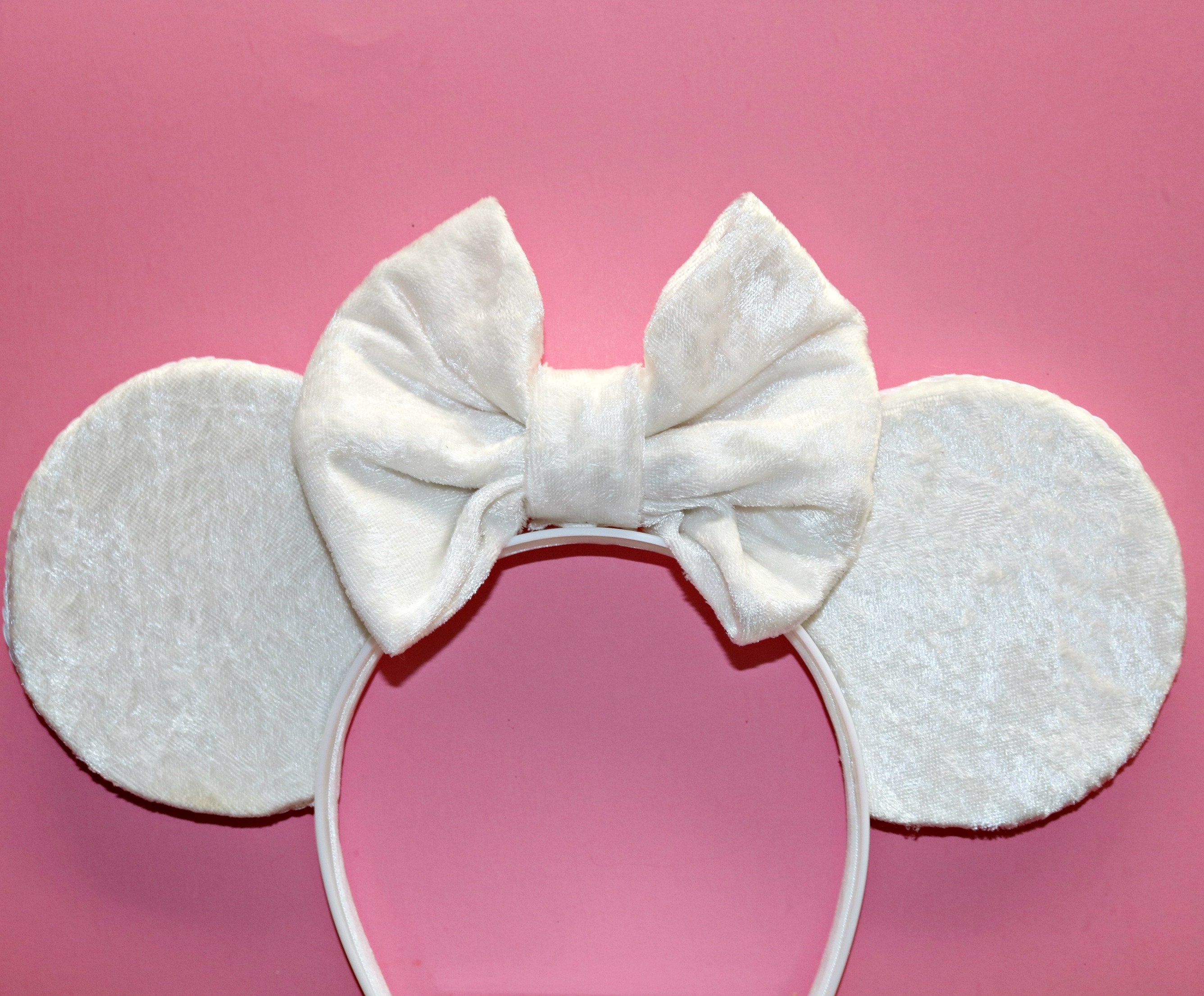 White Velvet Minnie Ears Mouse ears Mickey ears Minnie | Etsy