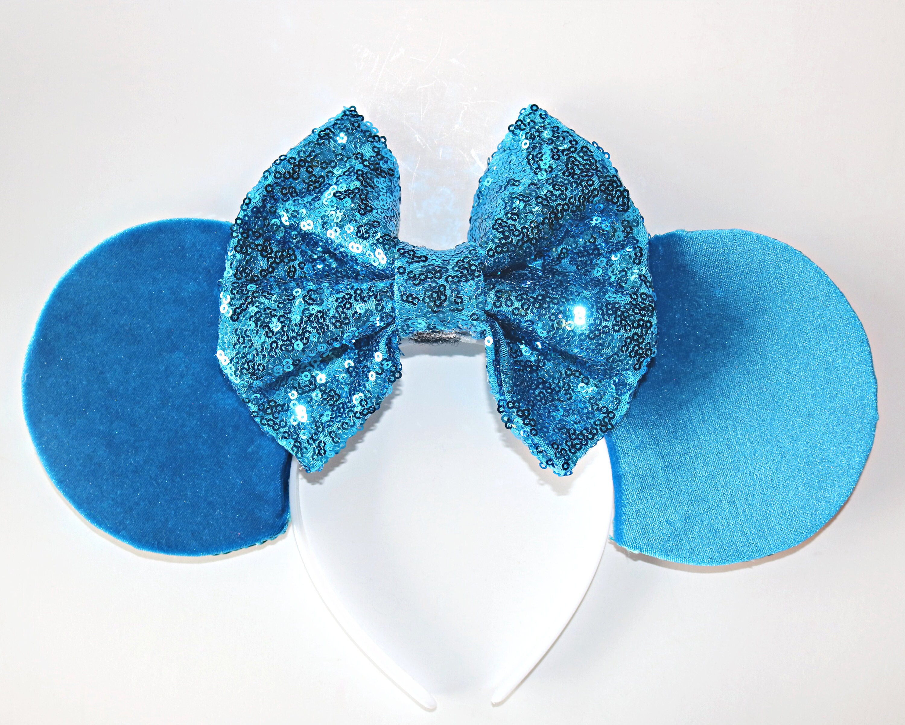 Blue Velvet Minnie Ears Blue Sequin Minnie Ears Blue Minnie | Etsy